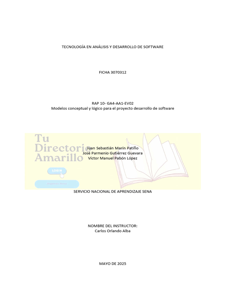 Rap - 10 Ga4 AA1 EV02 - Modelos Del Proyecto | PDF | Bases de datos | Software