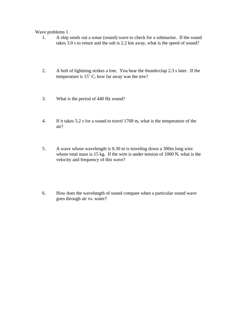 Wave Problems 1a | PDF