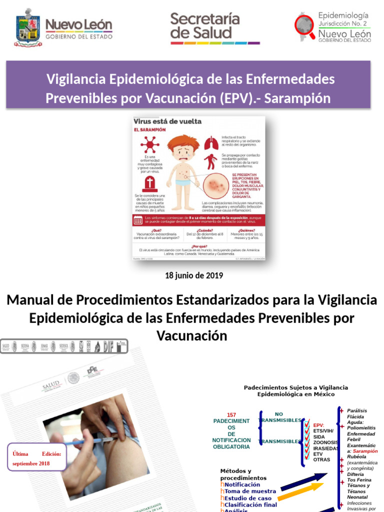 1 Vig Epid Sarampion Junio 18 | PDF | Sarampión | Vacunación