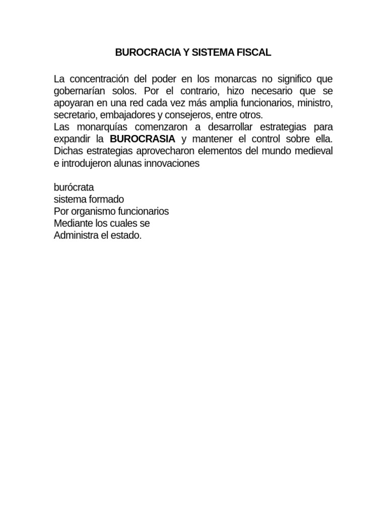 Burocracia y Sistema Fiscal | PDF