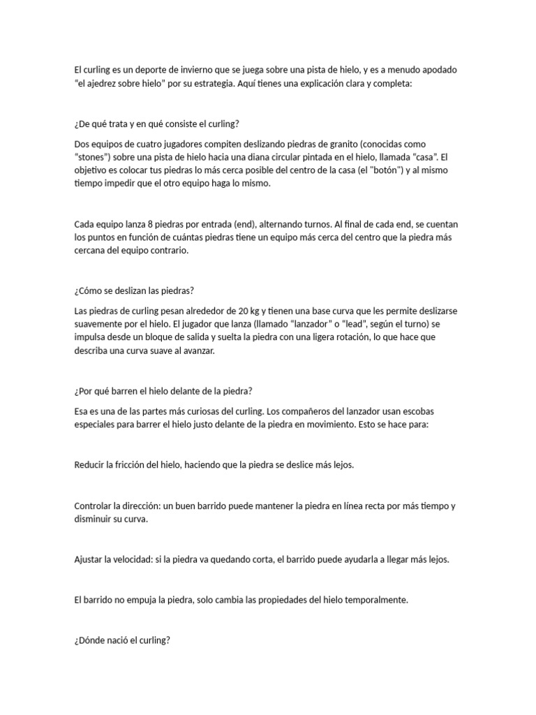 Deporte Curling | PDF