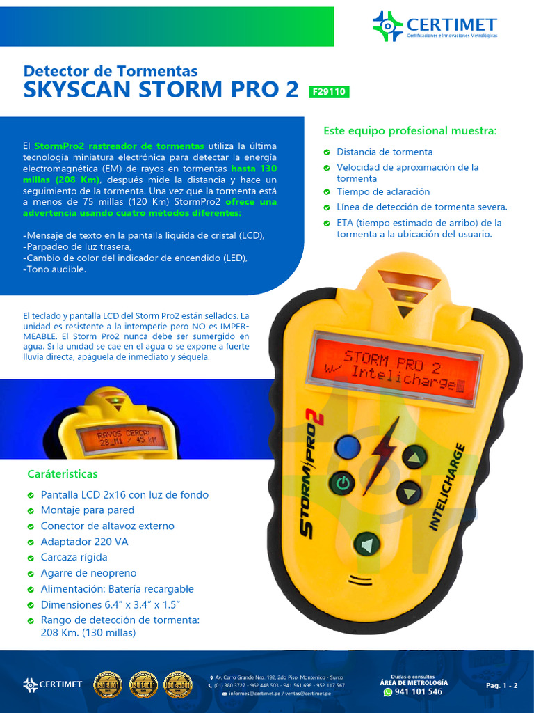 Detector de Tormentas StormPro2 | PDF