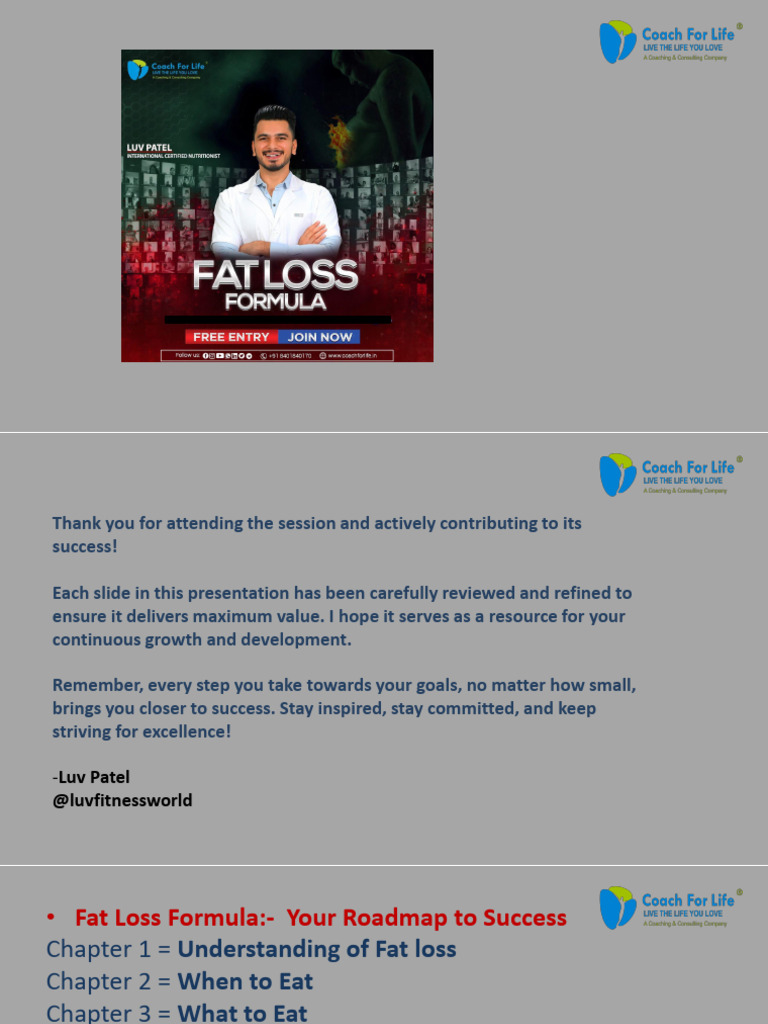 Fat Loss Formula: Your Success Roadmap | PDF | Eating Behaviors Of ...
