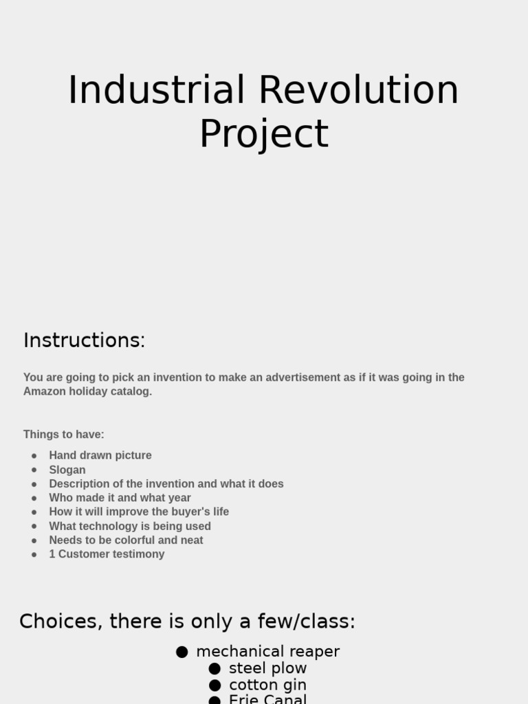 Industrial Revolution Invention Ads Guide | PDF