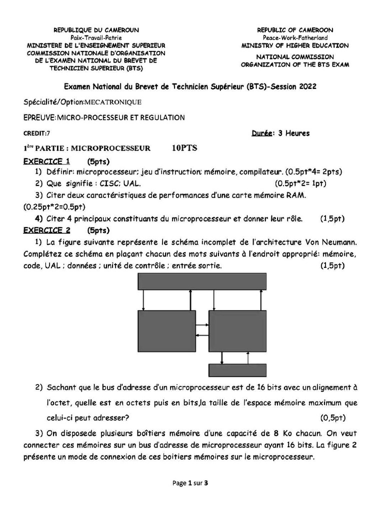 Régulation BTS Mécatronique. 2023 | PDF