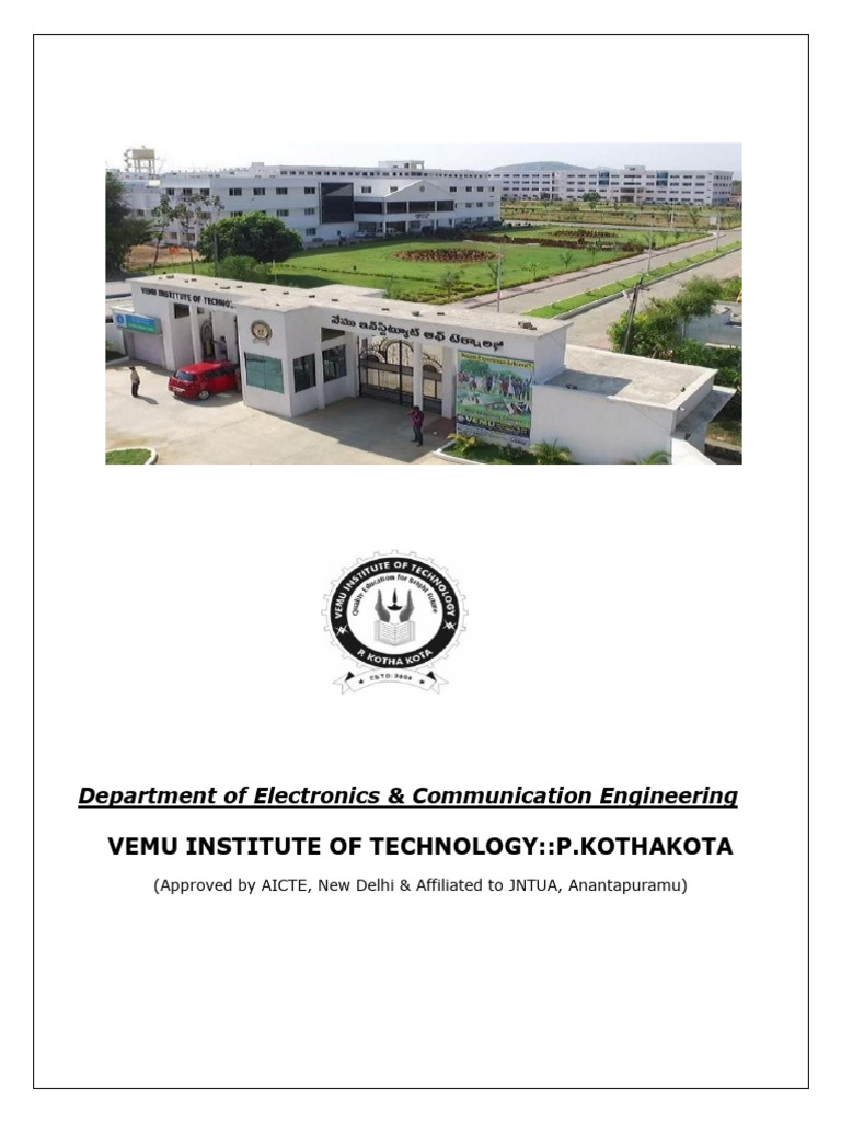 MP& MC Lab Manual: Vemu Institute of Technology::P.Kothakota | PDF | Assembly Language | Engineering
