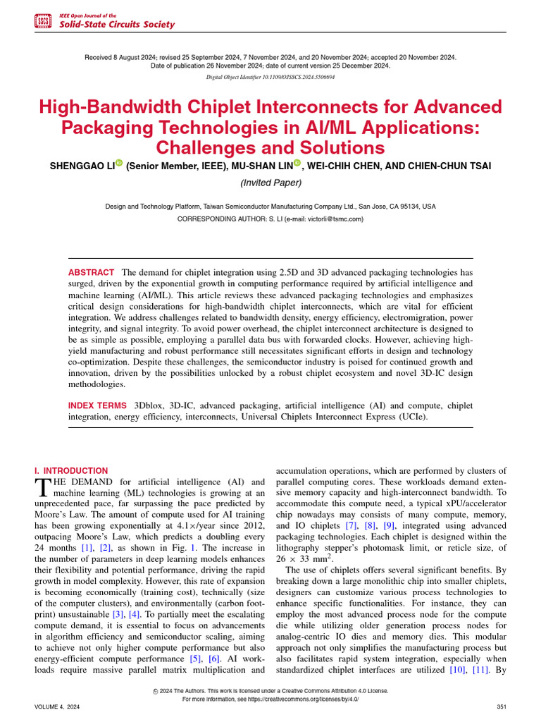 High-Bandwidth Chiplet Interconnects For Advanced Packaging ...
