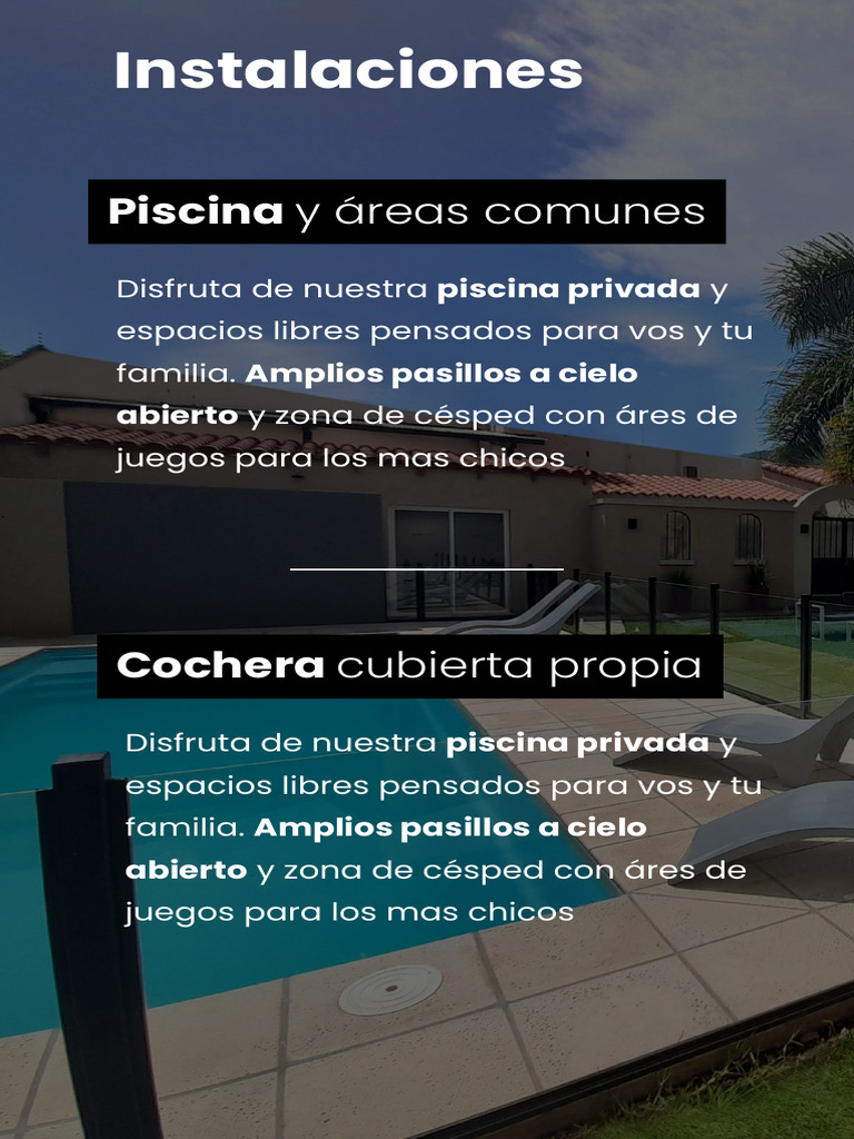 Instalaciones, Areas Comunes y Cochera | PDF
