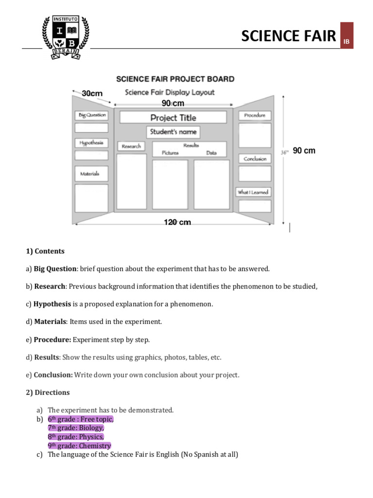 Science Fair Project Guidelines | PDF