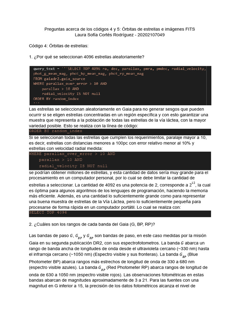 Preguntas código 4 y 5 astro: Gaia y astropy | PDF | Estrellas ...