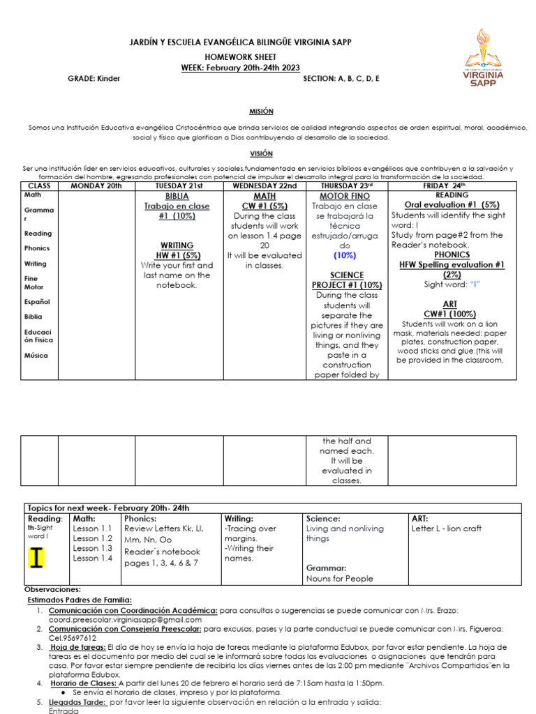K HWS - February - 20th 24th | PDF