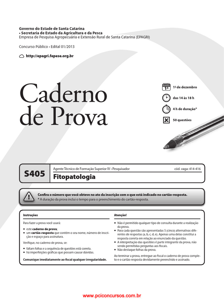 s405 Agente Tec Form Superioriv Fitopatologia | PDF | Palavra | Assunto (gramática)