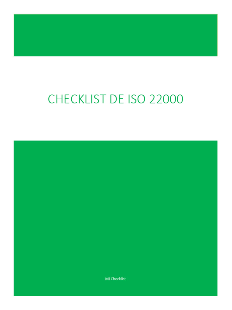 Checklist de ISO 22000 | PDF | Análisis de Riesgo y Puntos Críticos de ...