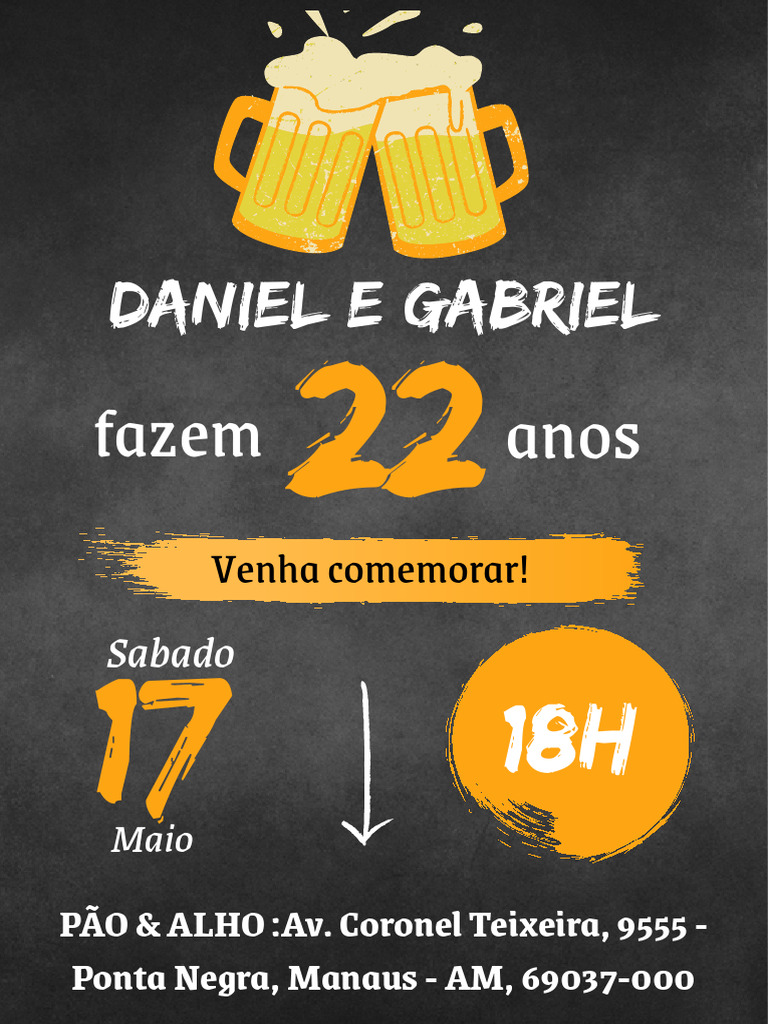 Aniversário de Daniel e Gabriel em Manaus | PDF
