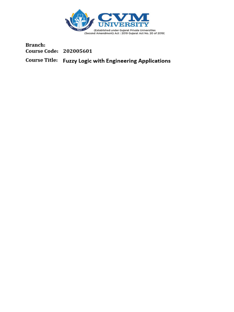 Lab Manual_Fuzzy Logic With Engineering Applications | PDF | Engineering | Fuzzy Logic
