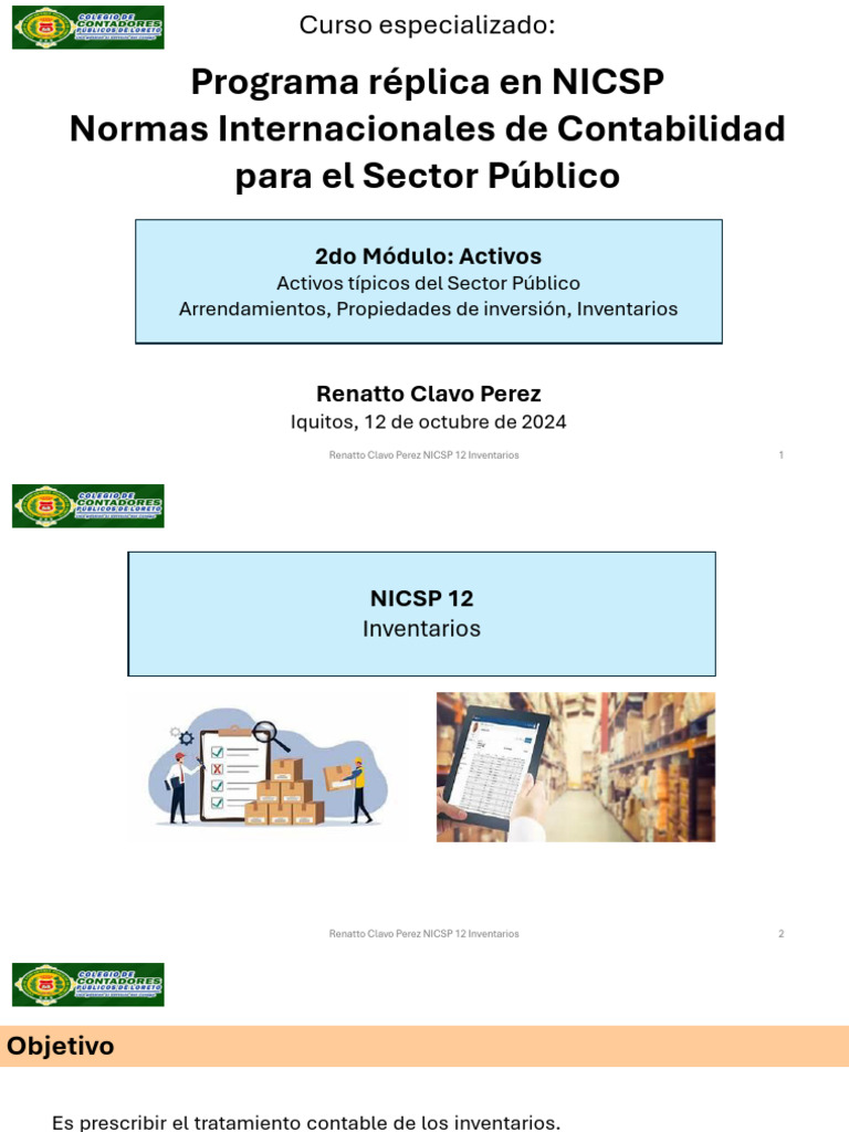 3 3 NICSP Sesion 12102024 Rclavo NICSP 12 Inventarios | PDF ...