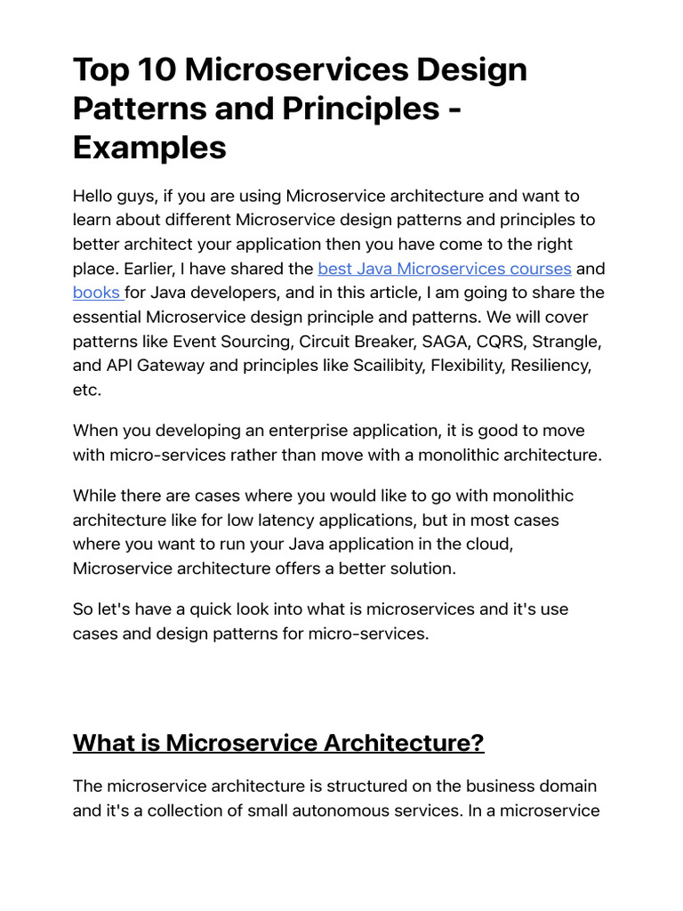 Javarevisited - Top 10 Microservices Design Patterns and Principles - Examples | PDF | Databases ...