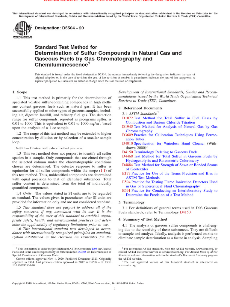 01 - ASTM D5504 - Standard Test Method For Determination of Sulfur ...
