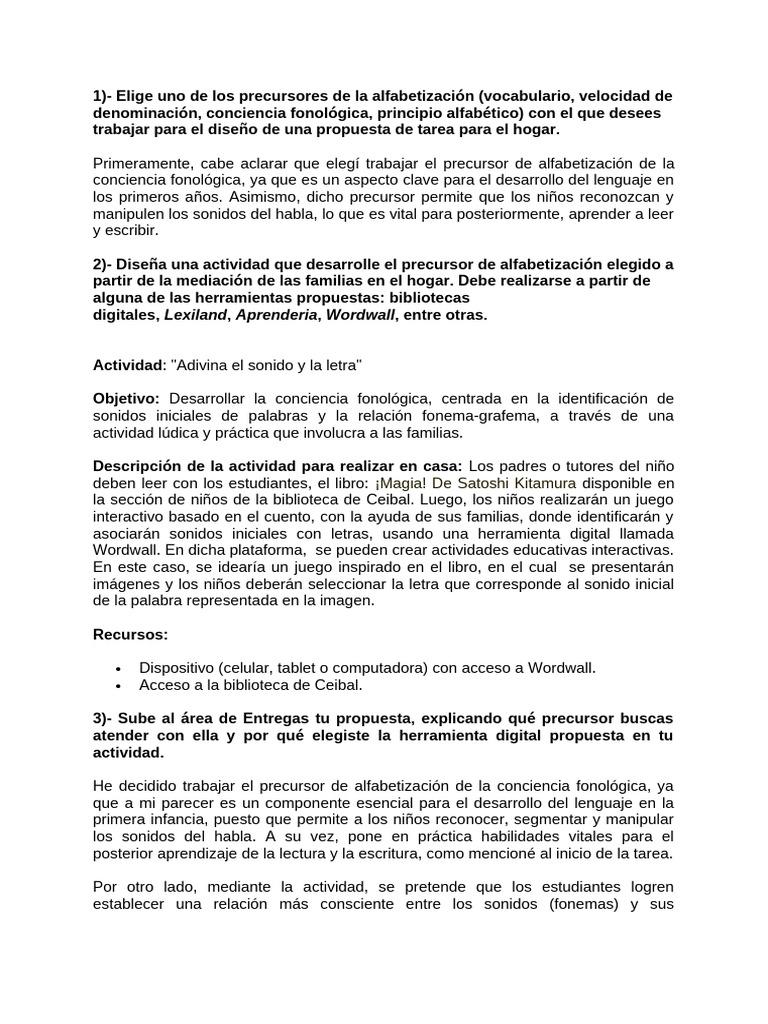 M2.U3 Actividad de Integración | PDF | Literatura | Tableta