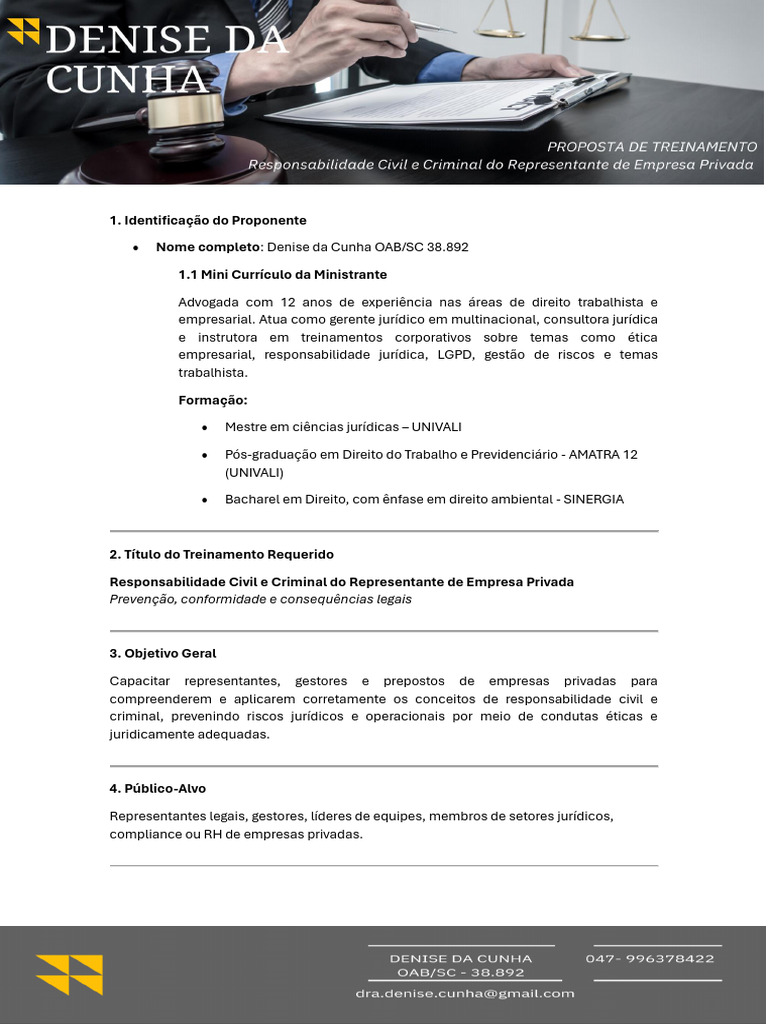 Proposta Treinamento | PDF | Conformidade regulatória