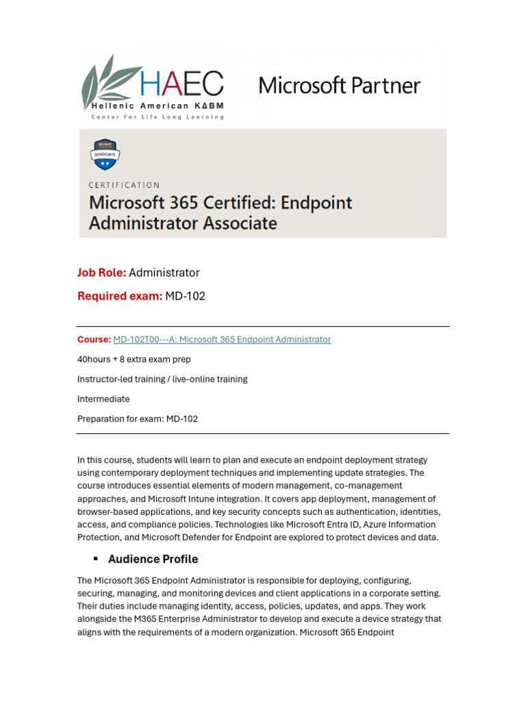 Microsoft Md102 Data Sheet Pdf Mobile App Microsoft Windows