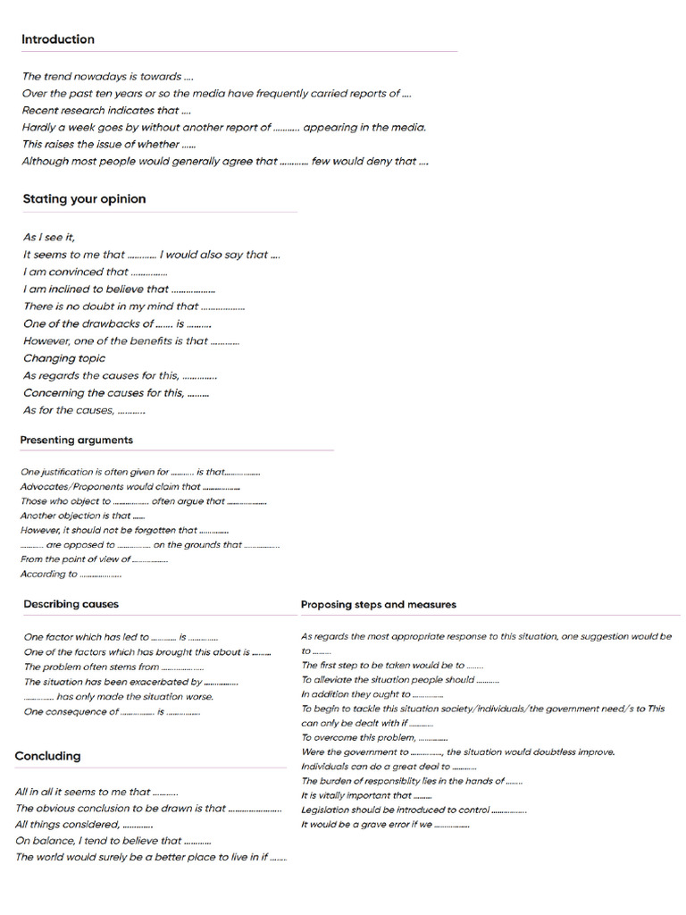 Usefull Expressions and Phrases For B2 Level | PDF