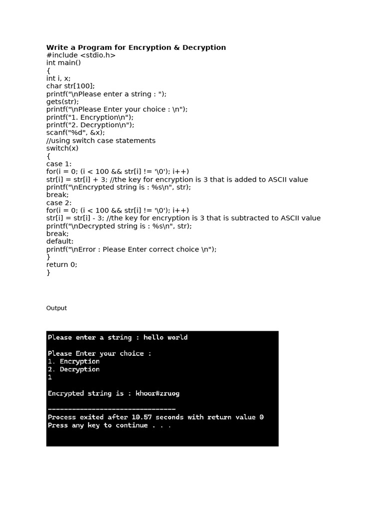 4.write A Program For Encryption & Decryption | PDF