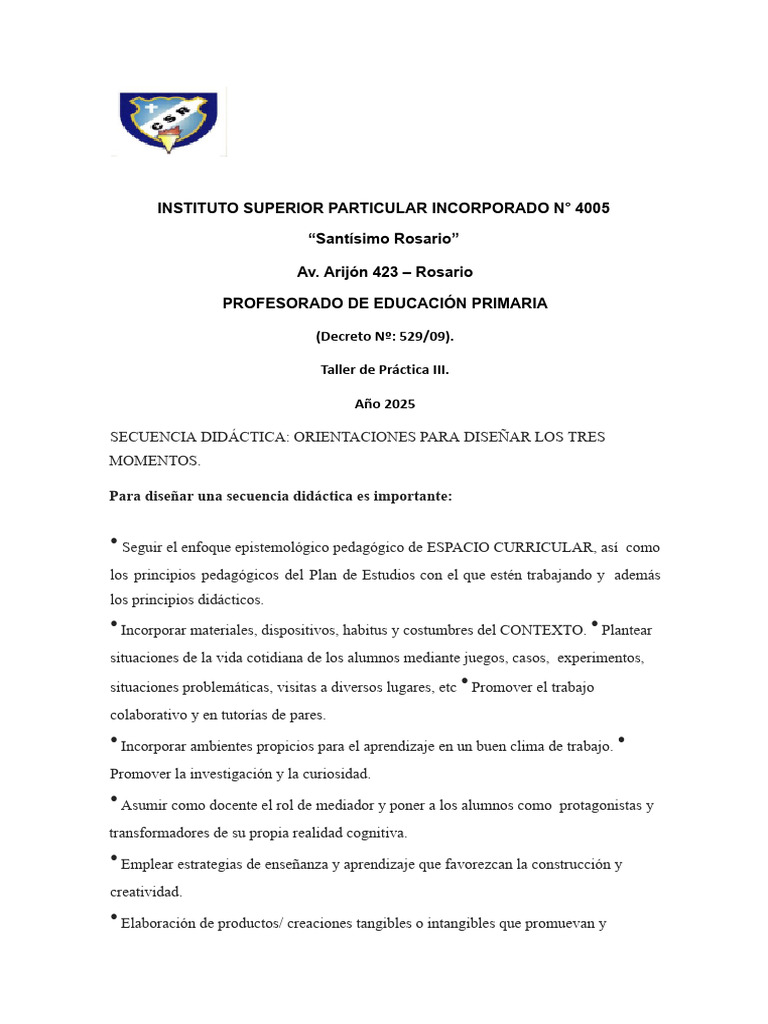 Orientaciones. Secuencia Did-Ctica | PDF | Evaluación | Aprendizaje