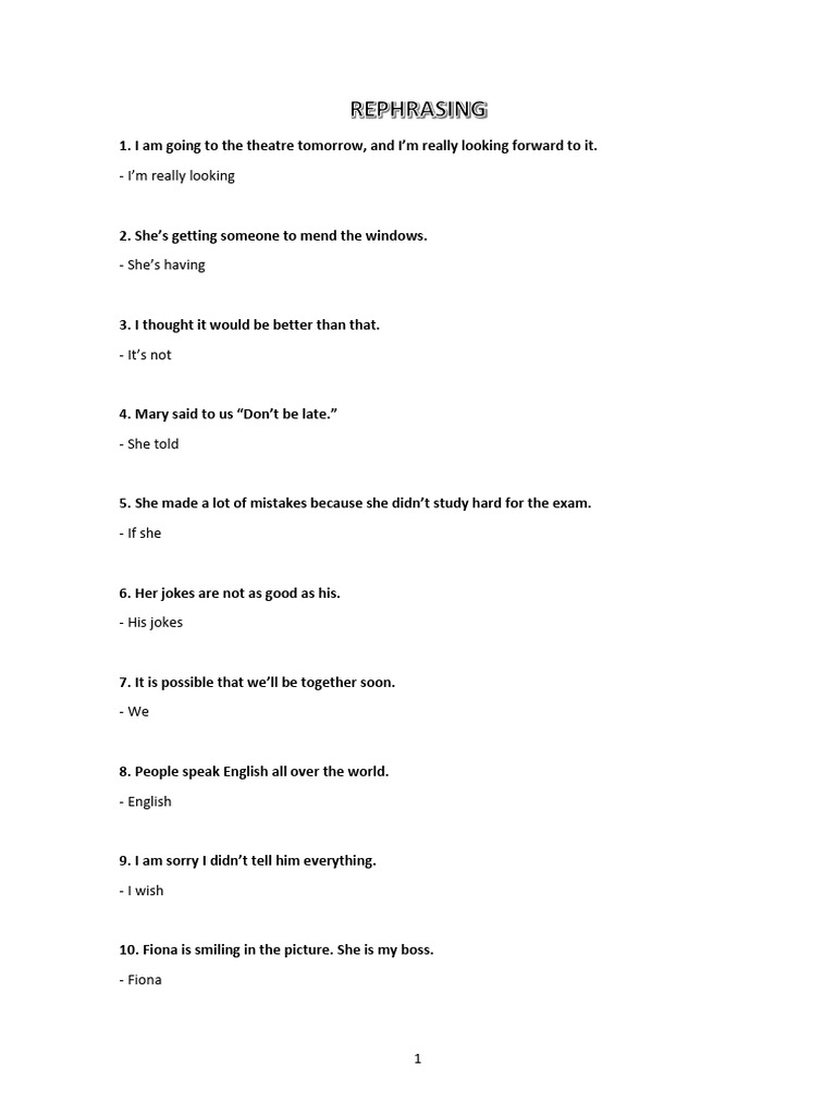 Rephrasing Review | PDF