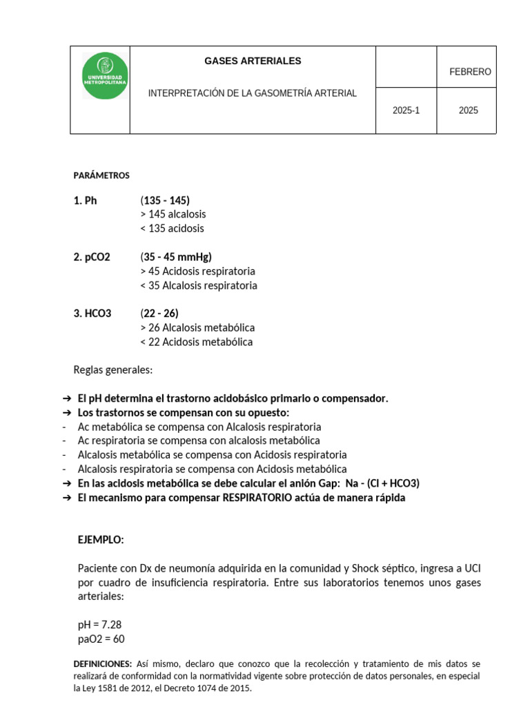 Gases Arteriales | PDF