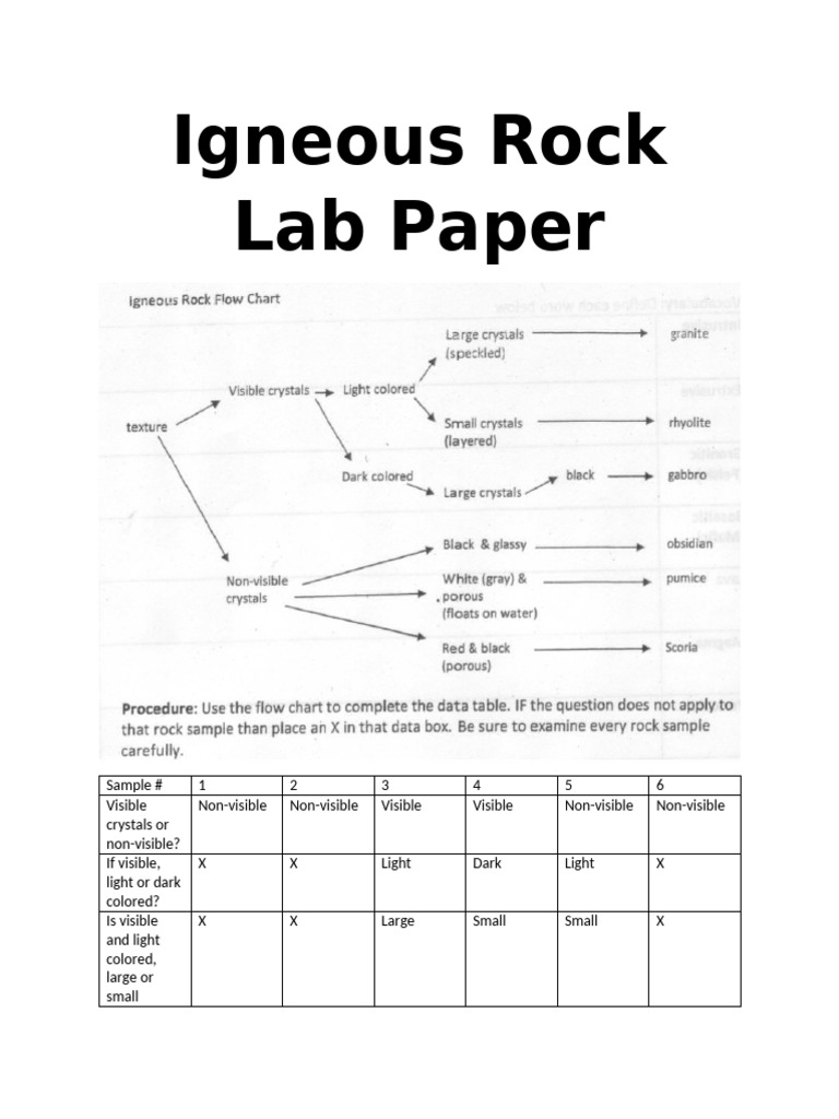 [Igneous Lab] Igneous Lab Sheet | PDF | Igneous Rock | Magma