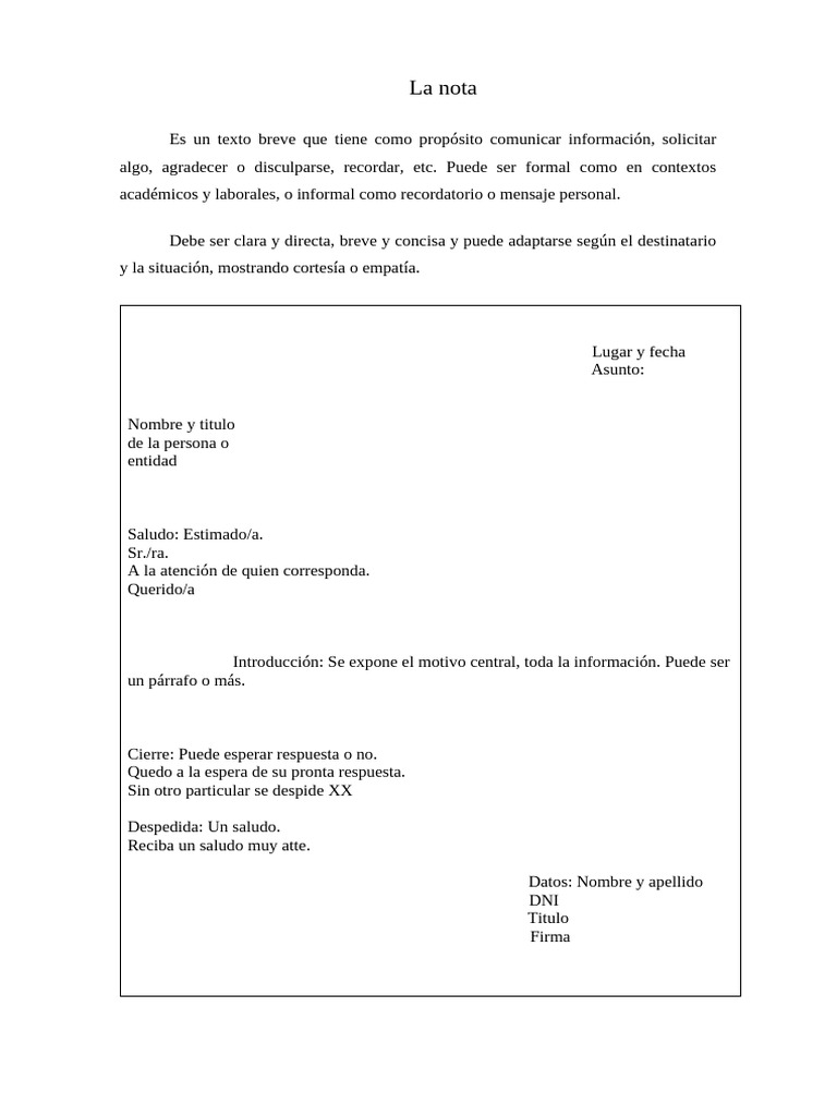 Guía para Escribir Notas Efectivas | PDF