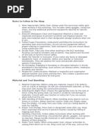 10 Safety Rules of The Workshop | PDF | Safety | Personal Protective ...