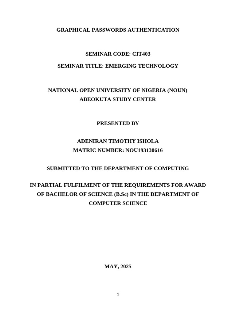 Graphical Password Authentication | PDF | Password | Cryptography