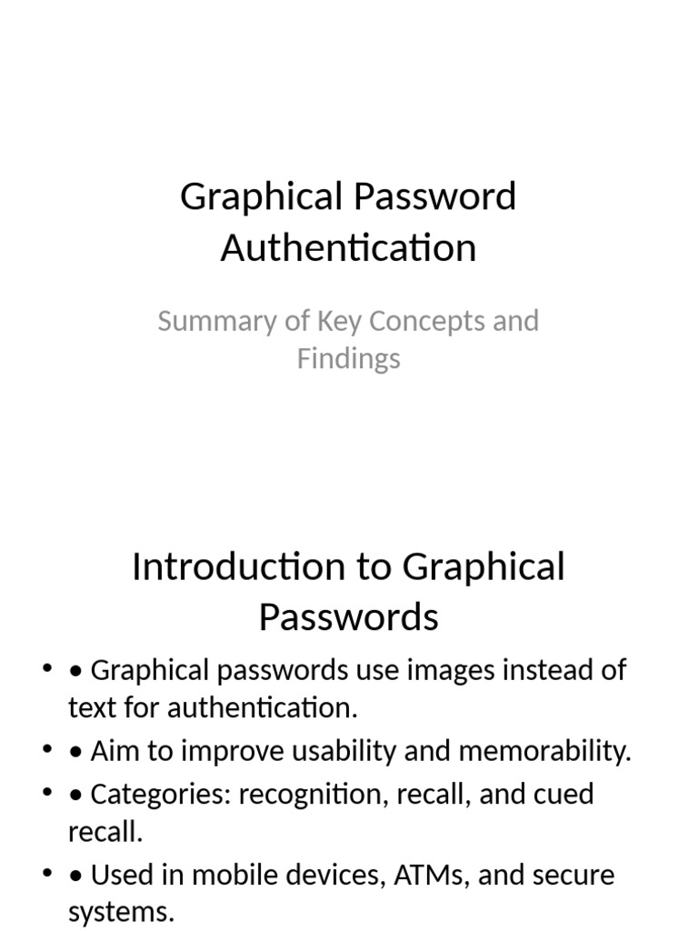 Graphical Password Authentication Summary | PDF