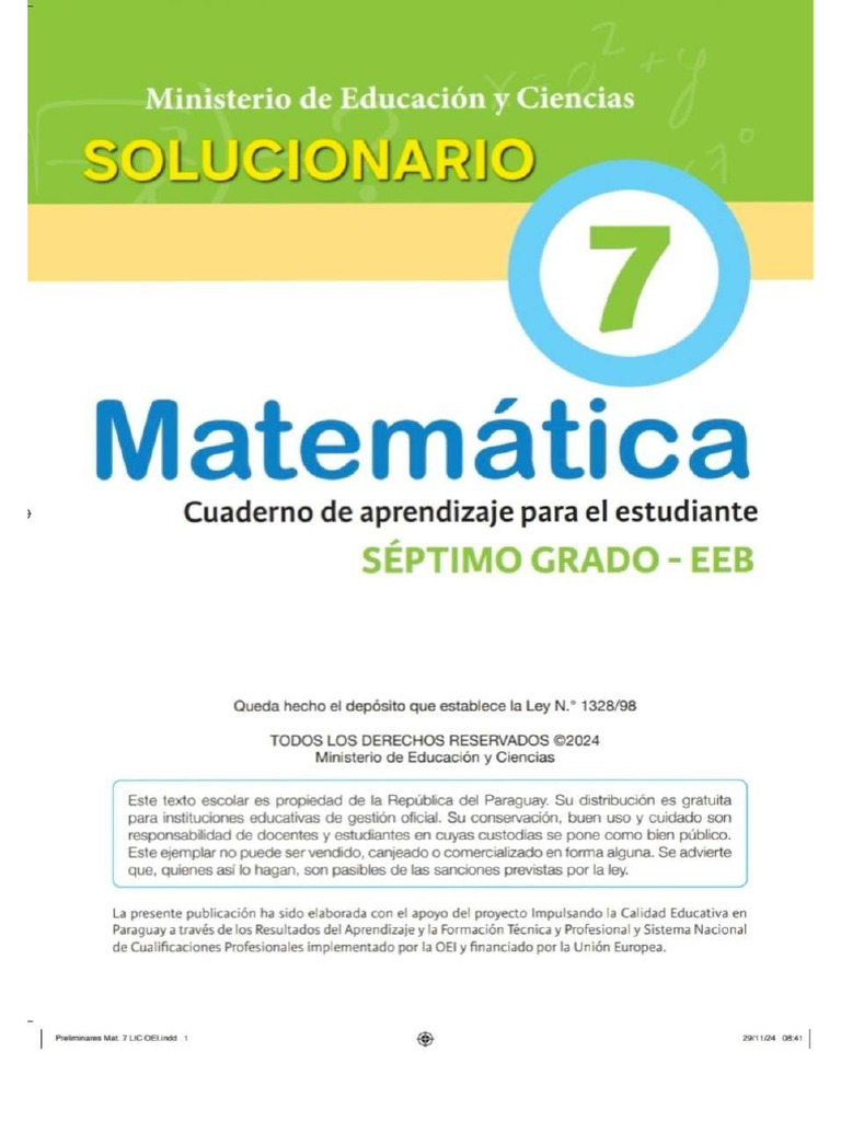 Solucionario Matematica 7mo (Mec 2025) | PDF | Image Scanner | Computer Data