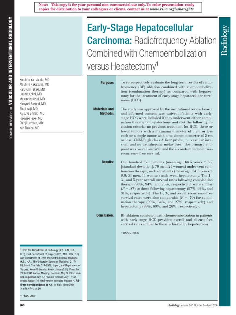 Early-Stage Hepatocellular Carcinoma | PDF | Liver | Medicine