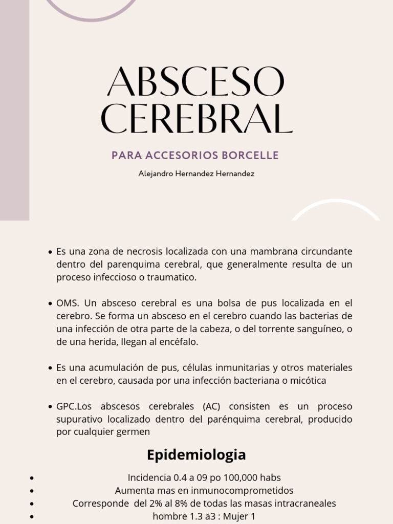 Absceso Cerebral: Causas y Diagnóstico | PDF | Infección | Enfermedades ...