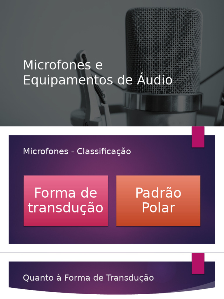 Tipos de Microfones e Equipamentos de Áudio | PDF | Som | Capacitor