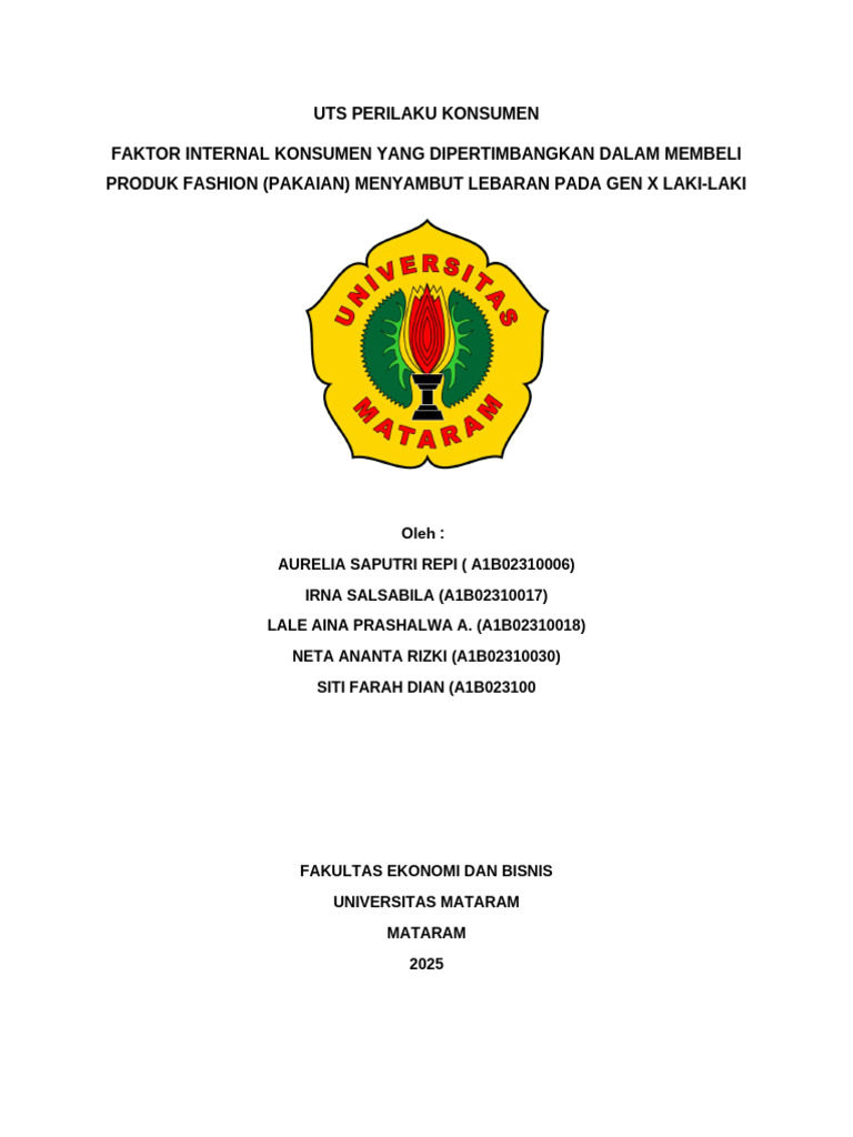 Uts Perilaku Konsumen | PDF