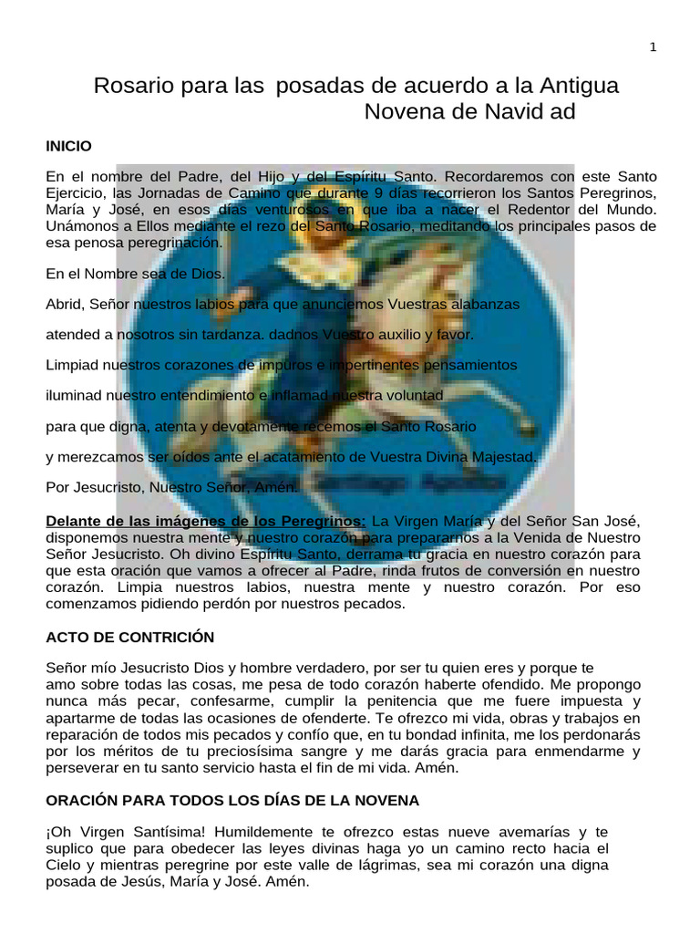 Novena de Posadas: Rosario y Oraciones | PDF | María, madre de Jesús ...