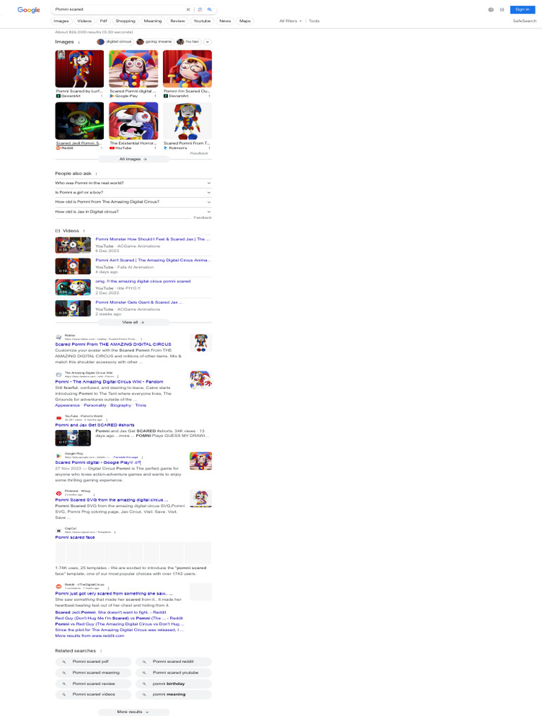 Pomni Scared - Google Search | PDF