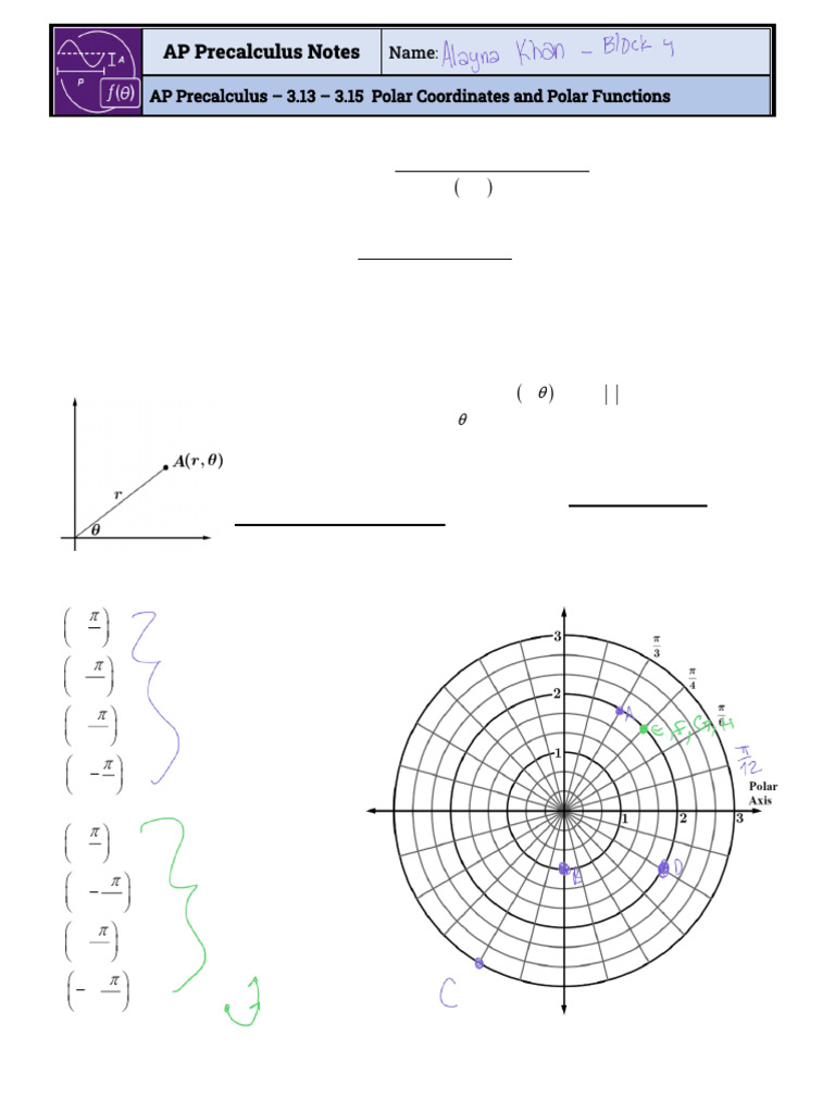 Trigonometry and Polar Coordinates Notes | PDF | Cartesian Coordinate ...