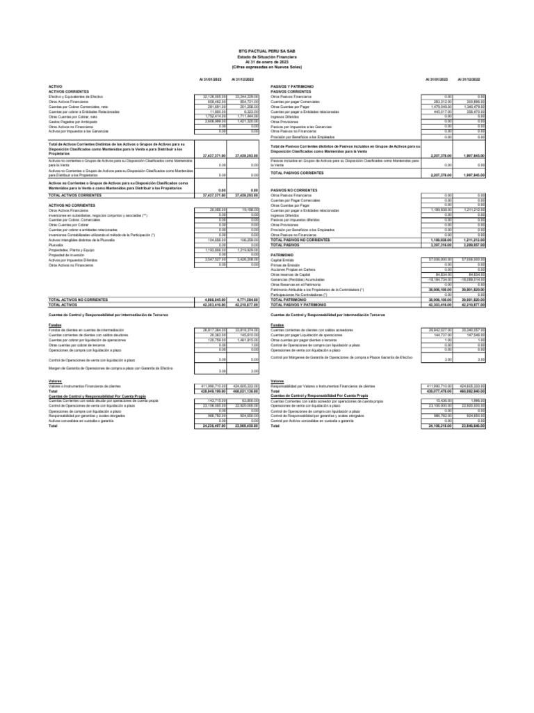 Ef BTG Sab 012023 | PDF | Inversiones | Liquidación