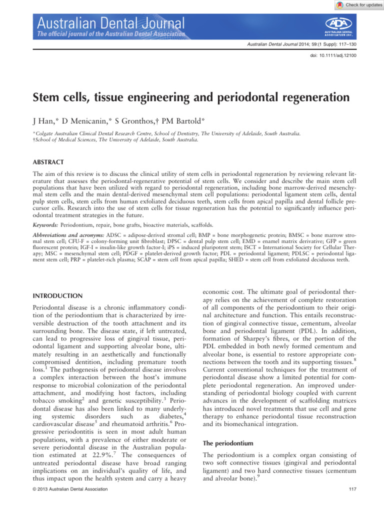 Stem Cells Tissue Engineering and Periodontal Regeneration - Han 2014 ...