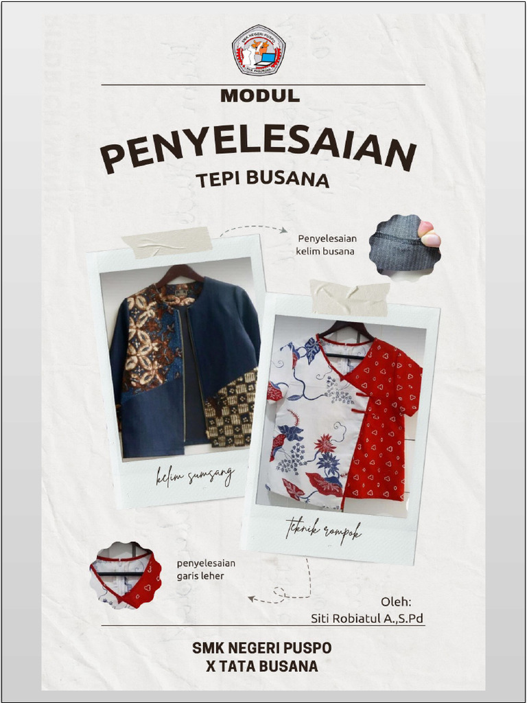 Teknik Penyelesaian Tepi Busana | PDF
