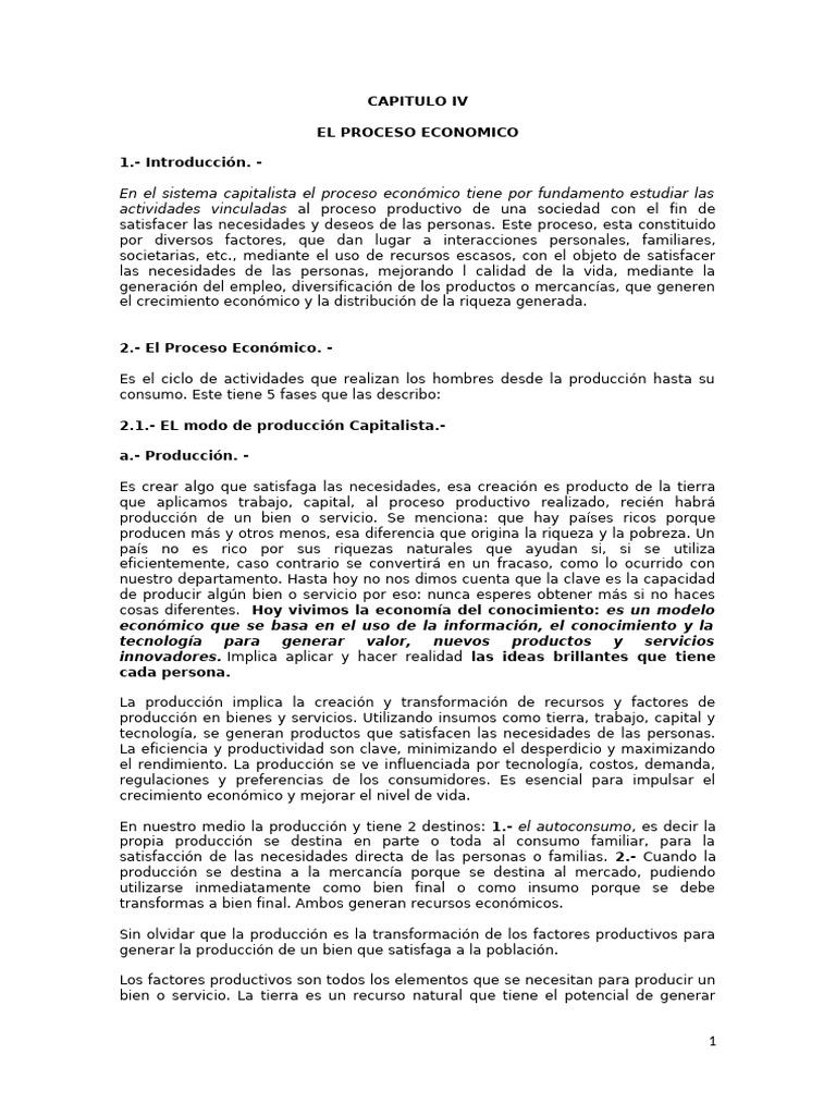 Tema No 4 El Proceso Economico | PDF | Mercado (economía) | Monopolio