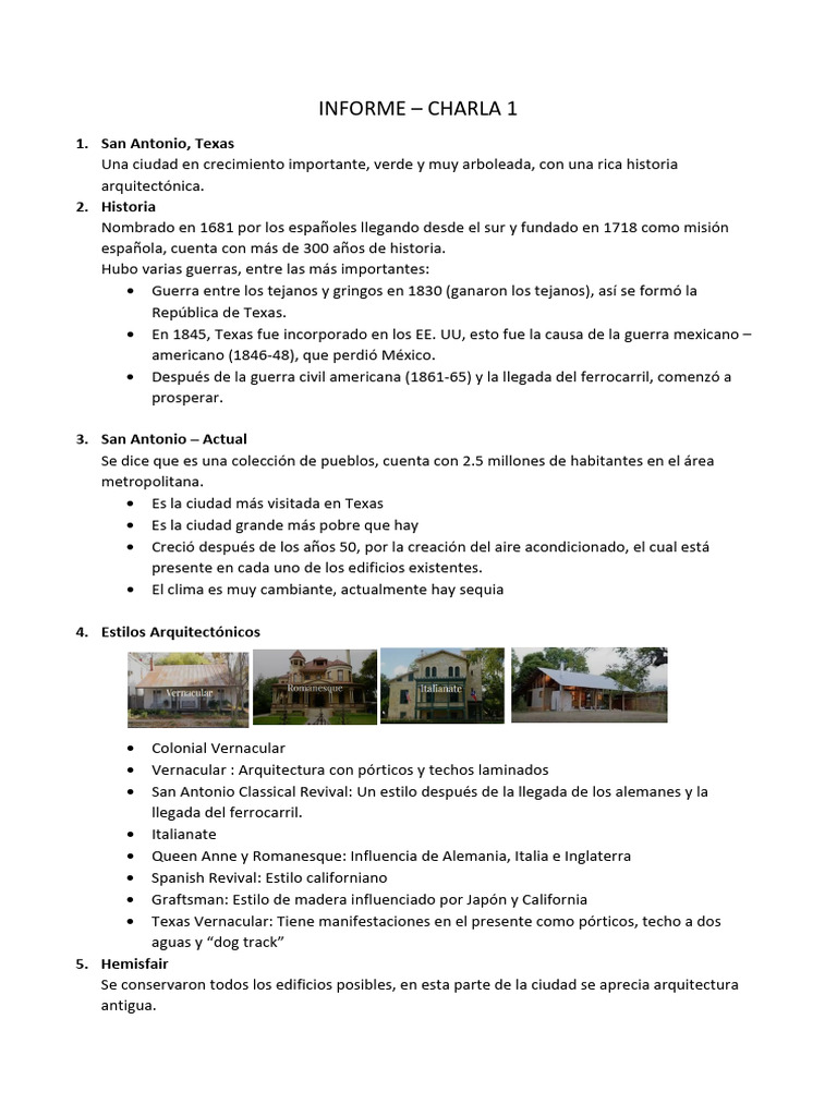 INFORME-CHARLA 1 | PDF | Texas | edificio