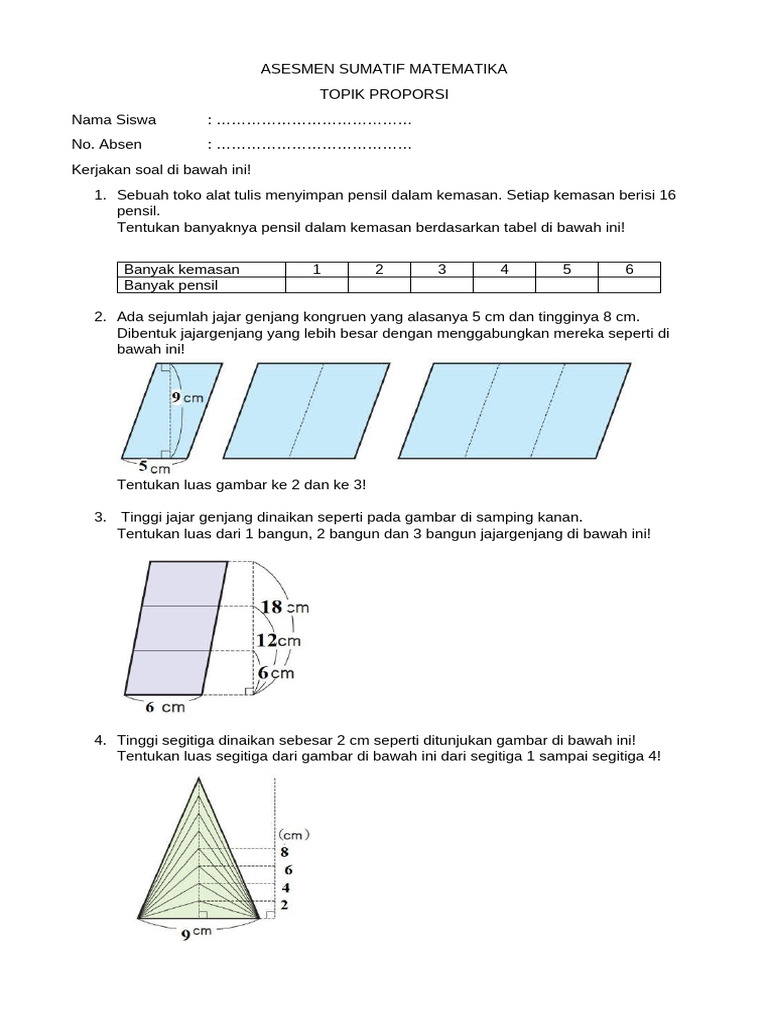 Latihan Soal Matematika Proporsi | PDF