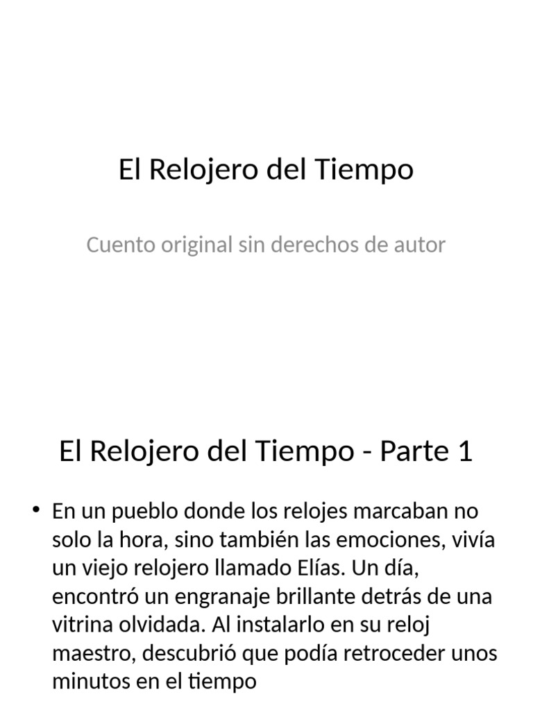#1 El - Relojero - Del - Tiempo | PDF